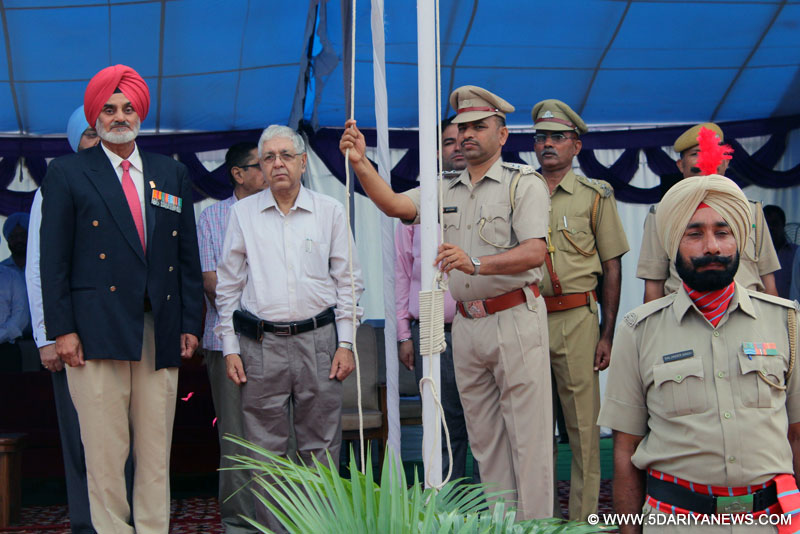 PU Vice Chancellor (VC) Prof Arun Kumar Grover unfurls National Flag