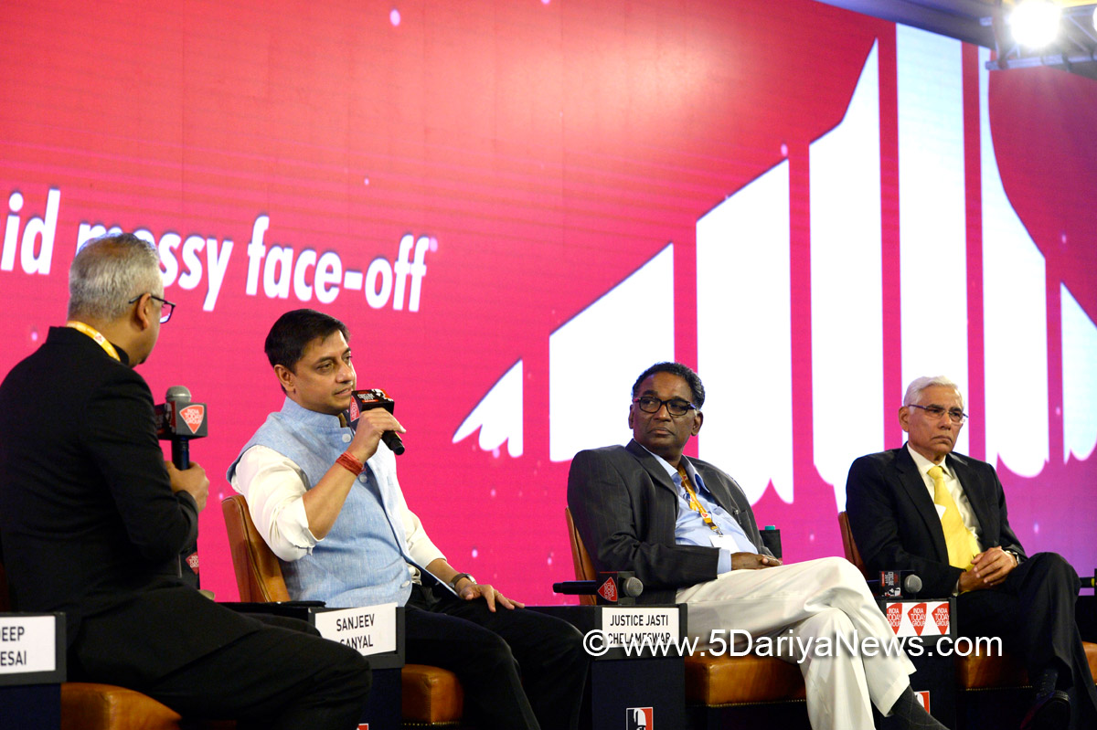 Vinod Rai, Justice Jasti Chelameswar and Sanjeev Sanyal at India Today ...