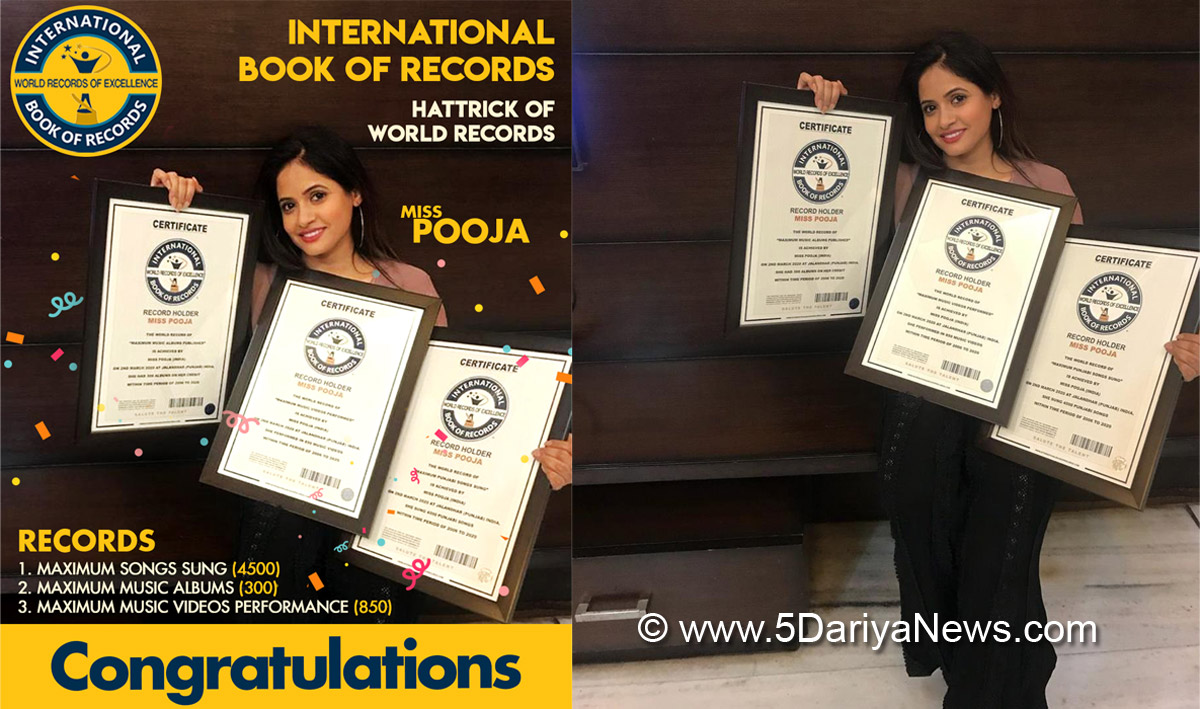 The record queen of Pollywood Miss Pooja sets hattrick of international ...