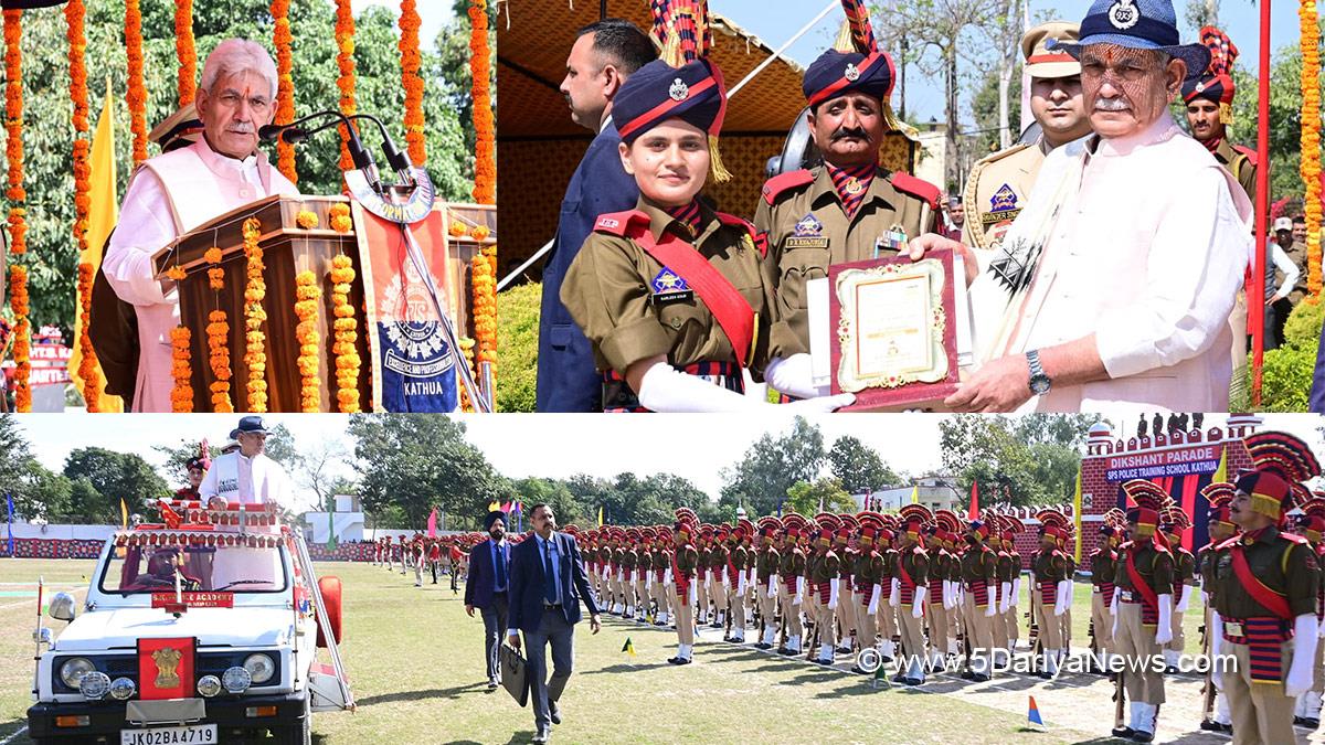 Lt Governor Manoj Sinha attends Passing Out Parade of JKP constables at ...