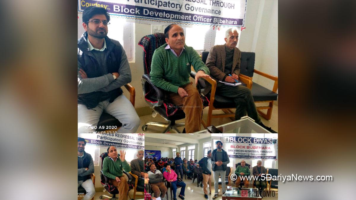 ADDC Anantnag presided over the Block Diwas at Bijbehara
