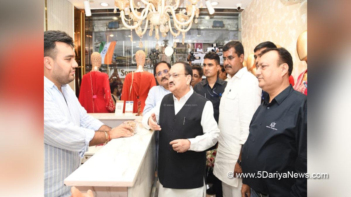 GST reforms : JP Nadda meets Delhi shopkeepers