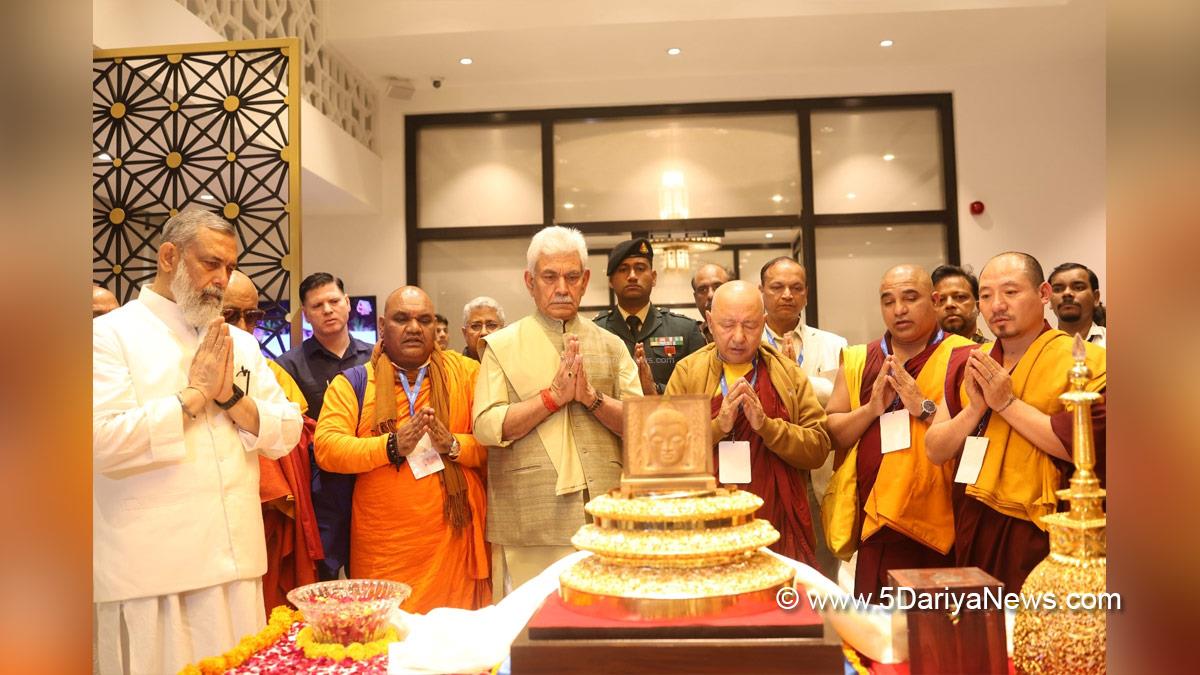 Manoj Sinha Arrives At Delhi with Holy Relics of Lord Buddha