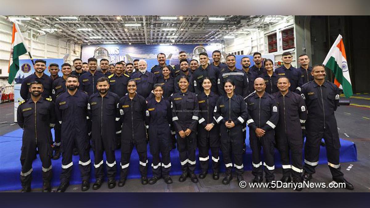 Narendra Modi celebrates Diwali on board the INS Vikrant