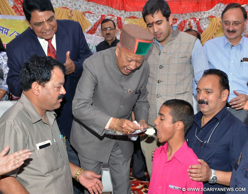 Virbhadra Singh celebrates his Birthday with differently-abled children